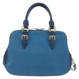 Miu Miu Sac &agrave; main en cuir Pre-owned - Femme - Pre-owned - Bleu - Taille: ONE Size