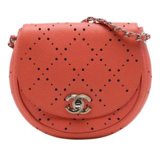 Chanel Pre-owned Perforated Diamond Crossbody Bag - - Pre-owned - Damen - Orange - ONE SIZE
