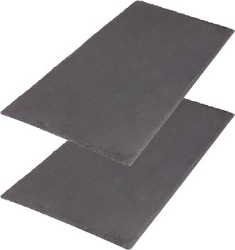 Westmark Naturschiefer-/Gastronormplatten, 2 St&uuml;ck, GN 1/1, Mit Kratzschutz, Fl&auml;che: Je 53 x 32,5 cm, Schiefer, Tapas + Friends, Anthrazit, 692822E3