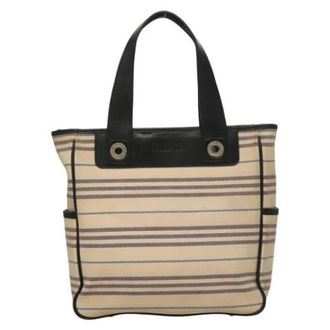 Burberry Pre-owned Toile sacs-main - Femme - Pre-owned - Beige - Taille: ONE Size