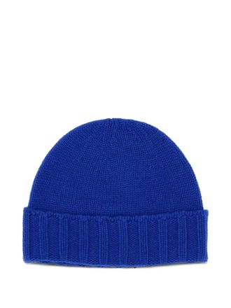 Drumohr bonnet nervuré en cachemire - Bleu