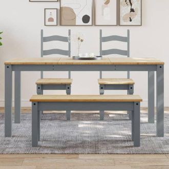 vidaXL Vidaxl - Table &agrave; manger Panama gris 160x80x75 cm bois massif de pin