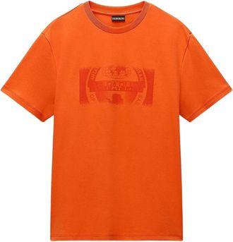 Napapijri Kurzarm Vanni T-Shirt - - Tops - Herren - Orange - M