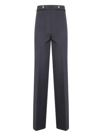 Twin-Set pantalon évasé à boutonnière - Noir
