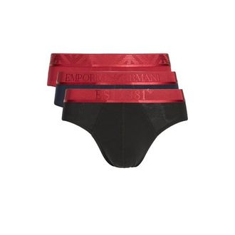 Emporio Armani Lot de trois slips en coton m&eacute;lang&eacute;