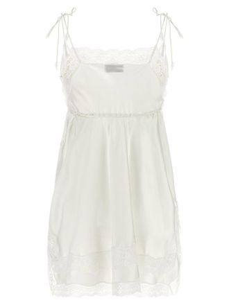 Magda Butrym Lace-Trimmed Silk Tunic - Cream