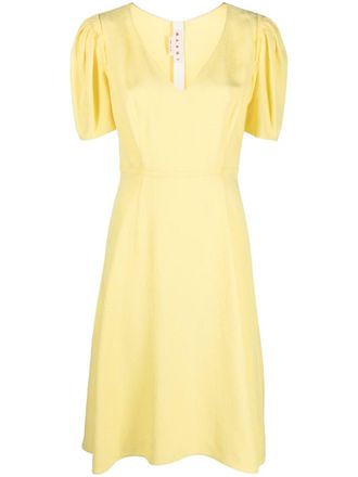 Marni robe &eacute;vas&eacute;e &agrave; col v - Jaune