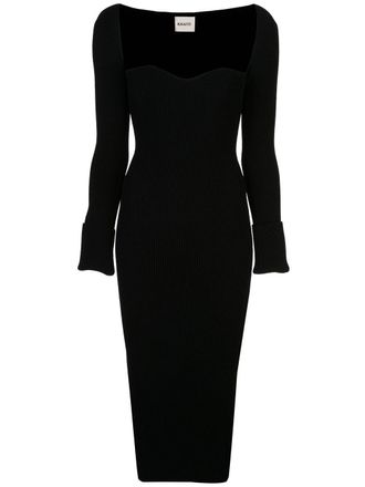 Khaite robe Beth en maille côtelée - Noir