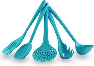 Kochblume Starter-Set - Flexwender & So&szlig;enl&ouml;ffel L & Schauml&ouml;ffel & Pastal&ouml;ffel & Sch&ouml;pfkelle L 5er Set | Premium-Silikon | Hitzbest&auml;ndig | Sp&uuml;lmaschinenfest | 