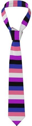 Generic Cravate Pour Hommes Drapeau De La Fiert&eacute; Non Binaire Tendance Tie Fine Cravate DAffaires Pour Remise De Dipl&ocirc;me L&Eacute;cole Accessoires
