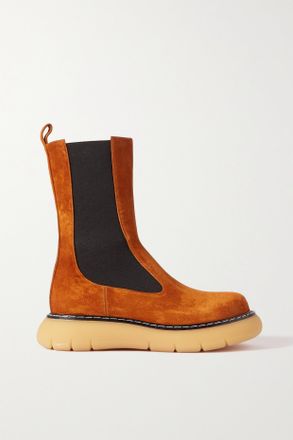 Khaite Bottines Chelsea En Daim Bleecker - Marron