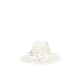 Borsalino Femme, Accessoires, Blanc, Taille: ONE Size Chapeau de soleil classique &agrave; large bord en paille de papier