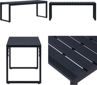 vidaXL Gartenbank 120,5 cm PS-Platte Schwarz - Gartenzubeh&ouml;r - Gartenbank - Au&szlig;enbank - Terrassenzubeh&ouml;r - Metall Gartenbank - Home & Living