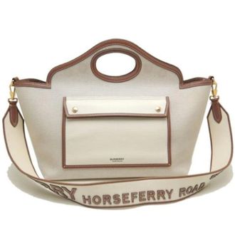 Burberry Pre-owned Toile sacs-ports-paule - Femme - Pre-owned - Blanc - Taille: ONE Size