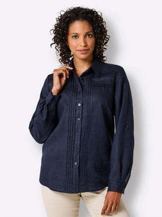 Cr&eacute;ation L Klassische Bluse Leinen-Bluse Langarm