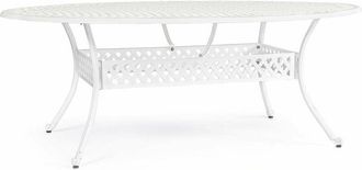 BIZZOTTO Bizzotto - Ovaler Aluminium-Au&szlig;entisch Ivrea f&uuml;r Garten und Veranda 200 x 152 cm -Weiss