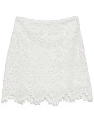 Ermanno Scervino minijupe à fleurs en dentelle - Blanc