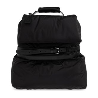 Moschino Rucksack mit Lederriemen - - Bags - Herren - Schwarzk - ONE SIZE