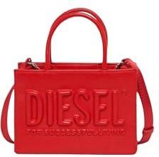 Diesel Sac &agrave; main rouge pour femme avec logo en relief UNI, rouge, Borsa mini a mano 12x17,5x6 cm primavera estate