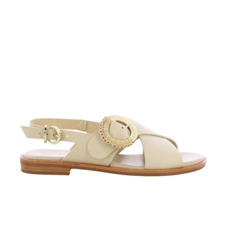 Frau Femme, Chaussures, Beige, Taille: 36 EU 85M9 Flat Sandal