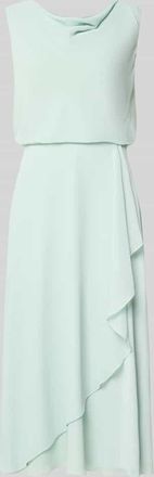 Christian Berg Cocktail Knielanges Cocktailkleid mit Wasserfall-Ausschnitt