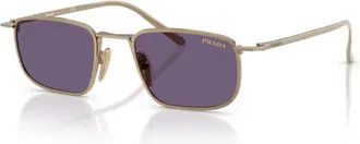 Prada SPRD52C049E7OE Metal Rectangle Frame Sunglasses - Purple