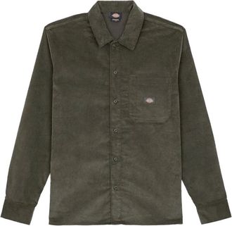 Dickies Cord Olivgr&uuml;nes Langarmhemd - - Jackets - Herren - Gr&uuml;n - M