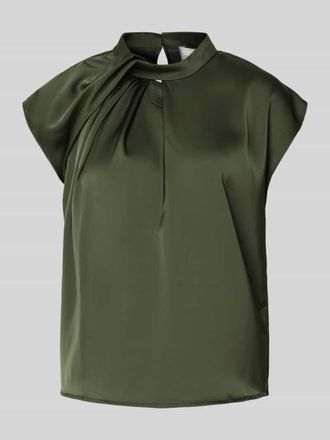 Neo Noir Blusentop aus Satin mit Knotendetail Modell Fleur Drapy