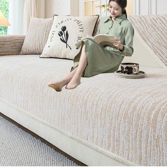 Generic Weiche Chenille Sofabezug Sofa Sitzkissenbezug Sofaüberwürfe L Form Möbelschutz für Wohnzimmer Sofa überzug Universal Antirutsch Couch überzug 1 2 3 4