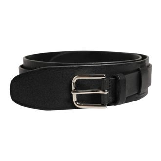 Dolce & Gabbana Classic Leather Metal Buckle Belt - - Accessories - Herren - Schwarzk - ONE SIZE