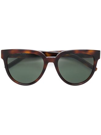 Saint Laurent Eyewear tortoiseshell round sunglasses - Marron
