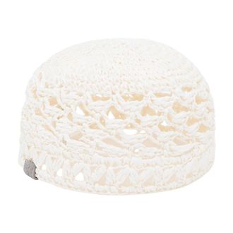 Emporio Armani Femme, Accessoires, Blanc, Taille: ONE Size Crochet Cap