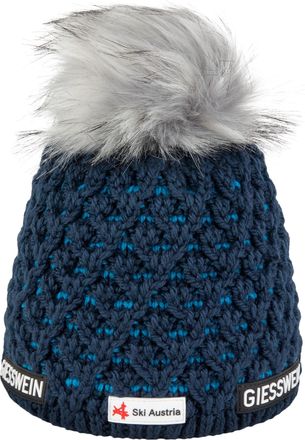 Giesswein Ski Austria Beanie &Auml;lplihorn - Merino M&uuml;tze Herren & Damen, Fleece gef&uuml;tterte Winterm&uuml;tze Damen, &Ouml;SV Haube Herren, M&uuml;tze Damen mit Bommel, 2-farbige S