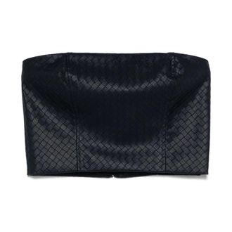 Rotate Rotate Birger Christensen, Femme, Tops, Bleu, Taille: 40 FR Tressé Dos Zip Crop Top