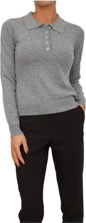 Fracomina Femme, Pulls, Gris, Taille: 42 FR Knitted Polo