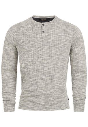 Indicode Langarmshirt Herren INVitus Shirt Langarm Herrenshirt Strukturiertes Henleyshirt mit Knopfleiste