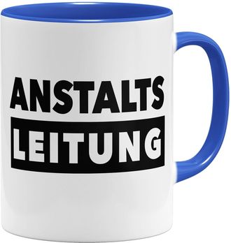 OM3 Anstaltsleitung Statement Tasse mit Spruch - Keramik Becher - 11oz 325ml - Beidseitig Bedruckt - 2 - Blau