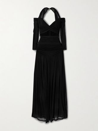 Zimmermann Illuminate Maxikleid Aus Chiffon Mit Falten Und Cut-outs - Schwarz