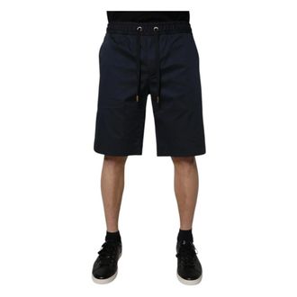 Dolce & Gabbana Homme, Shorts, Bleu, Taille: 3XL Shorts Bermuda en Coton Bleu Fonc&eacute;