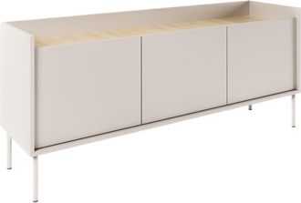Selsey TV Lowboard 140 cm Modernes Lowboard Fernseher Kommode in Taupe Laminat, Metallbeine, Matte Oberfl&auml;che TV Unterschrank f&uuml;r Wohnzimmer Elegantes TV-Low