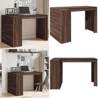 vidaXL Schreibtisch Braun Eichen-Optik 123,5x73,5x75 cm Holzwerkstoff - Bürotisch - Schreibtisch - Home Office - Eiche Optik - Holzwerkstoff - Home & Living