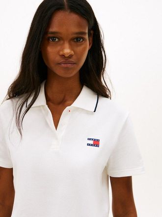 Tommy Jeans Poloshirt TJW CRP BADGE SHORT SLEEVE POLO mit verk&uuml;rztem Schnitt, Boxy Fit