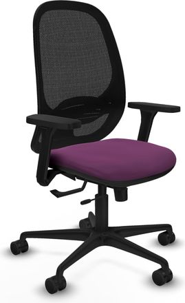 Piqueras y Crespo Cilanco B&uuml;rostuhl mit 3D-Armlehnen, ausgestattet mit Syncro/Traslack und Schneideschaum, mit Rollen 65 mm, Nylon, Schwarz/Violett