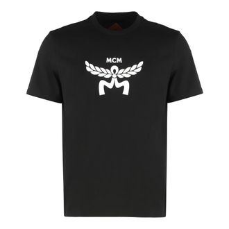 MCM Baumwoll-T-Shirt mit Rundhalsausschnitt - - Tops - Herren - Schwarzk - M
