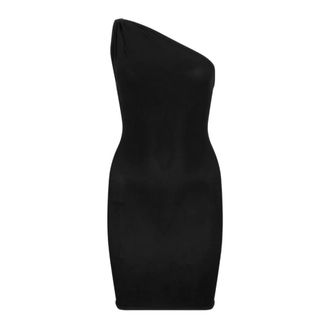 Dsquared2 Femme, Robes, Noir, Taille: 40 FR Robe courte asym&eacute;trique c&ocirc;tel&eacute;e