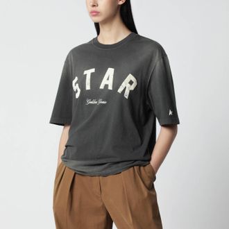 Golden Goose Schwarzes Star-T-Shirt im Vintage-Look