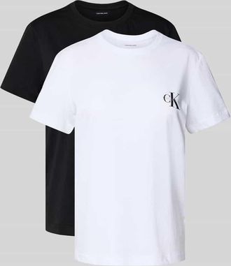 Calvin Klein Jeans T-Shirt mit Label-Print im 2er-Pack