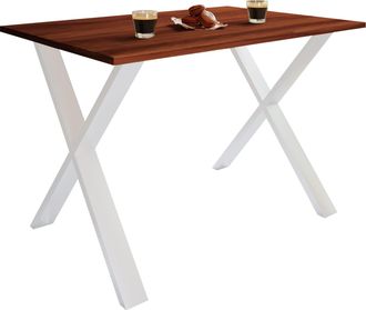 VCM Premium Holz Esstisch/H. 76 x B. 140 x T. 50 cm/K&uuml;chentisch Speisetisch Tisch Xona X Wei&szlig;