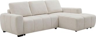 Vente-Unique Ecksofa mit Schlaffunktion - Ecke rechts - Chenille - Beige - KOUMALO