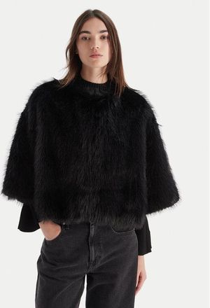 Kaos Pelzmantel RI1NT073 Schwarz Regular Fit
